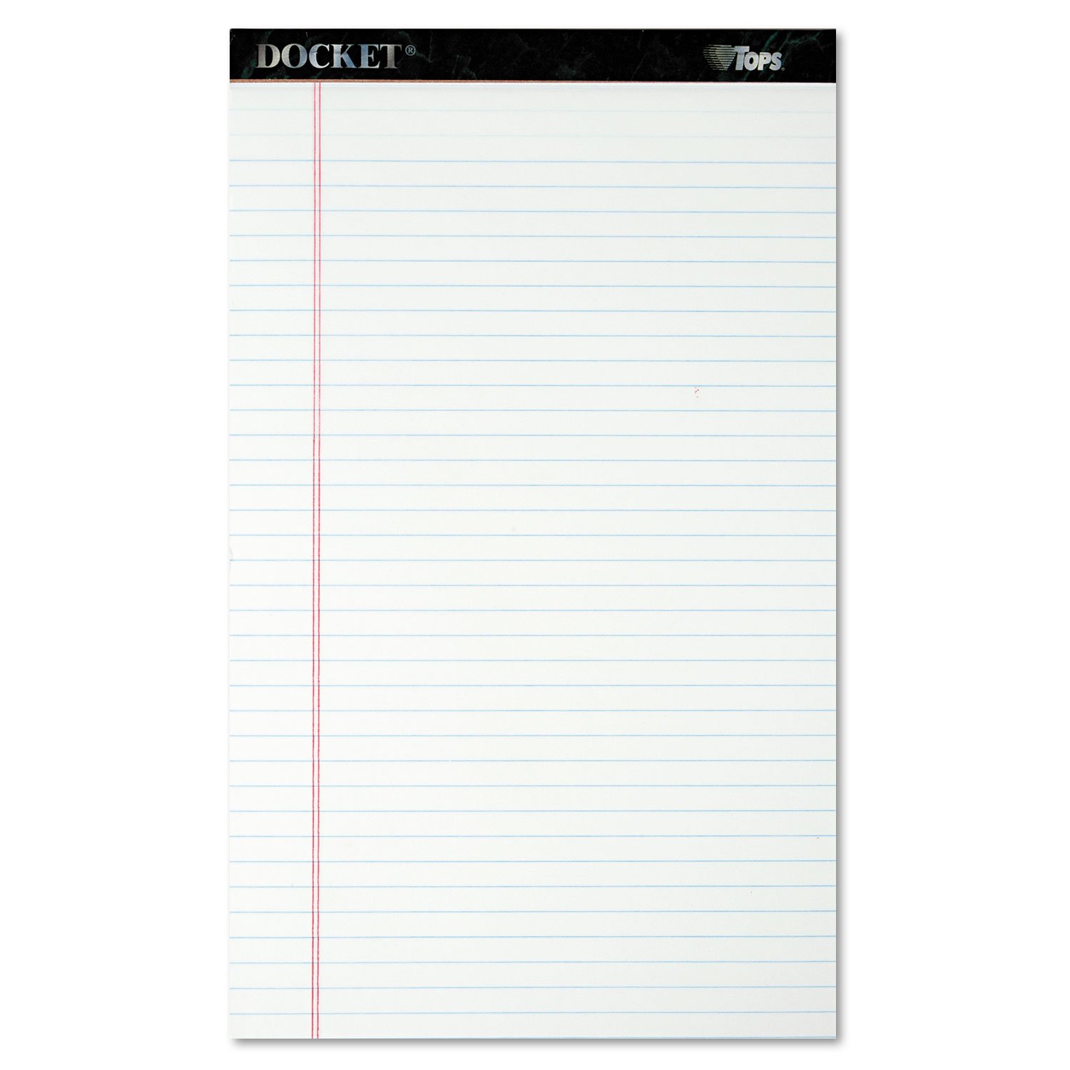 TOPS Docket Writing Pads, 8-1/2" x 14", Legal Rule, White Paper, 50 Sheets, 12 Pack (63590)