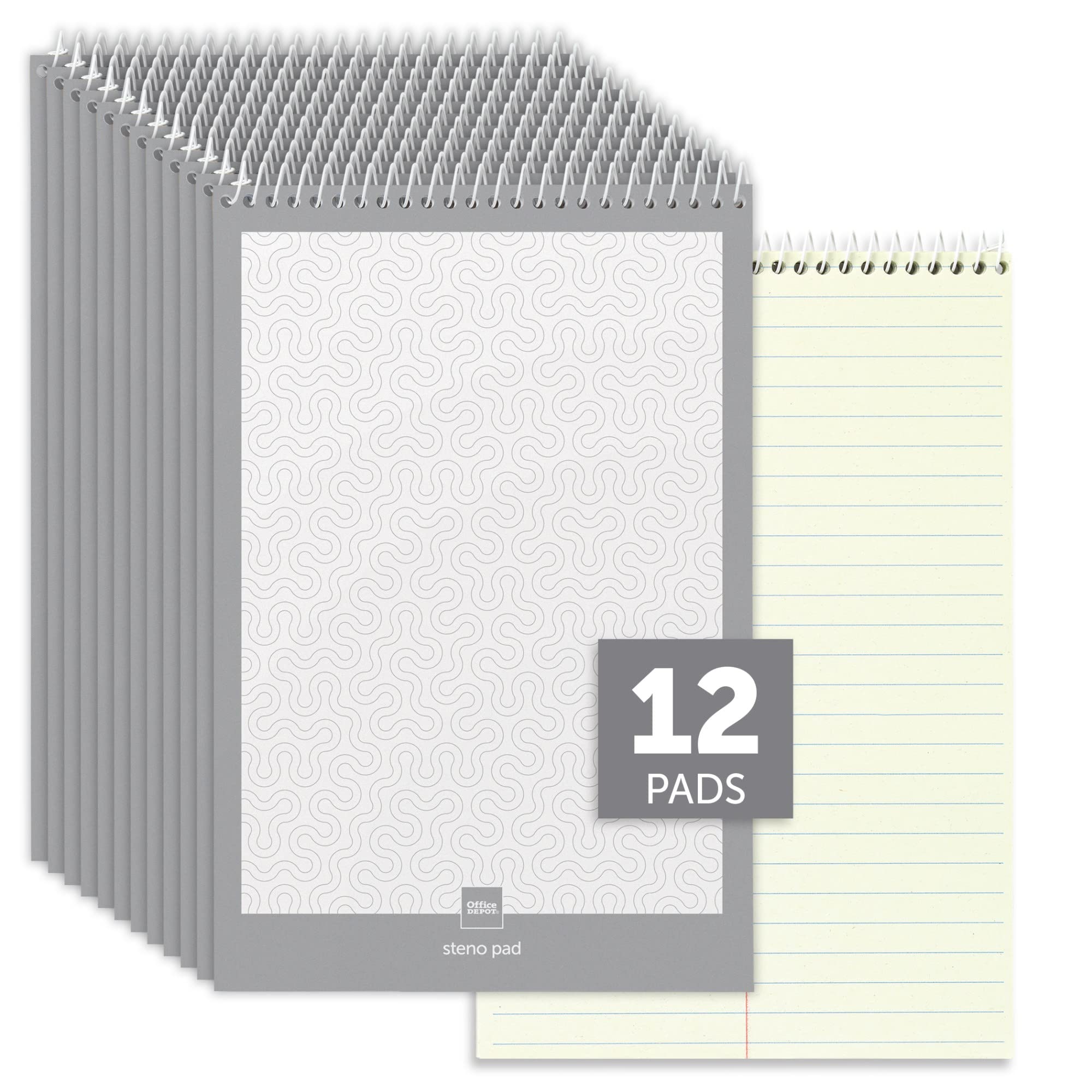 Office Depot(R) Steno Books, 6in. x 9in., Gregg Ruled, 70 Sheets, Green Tint, Pack Of 12