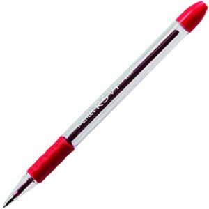 pentel bk90b r.s.v.p. stick ballpoint pen, .7mm, trans barrel, red ink (pack of 12)