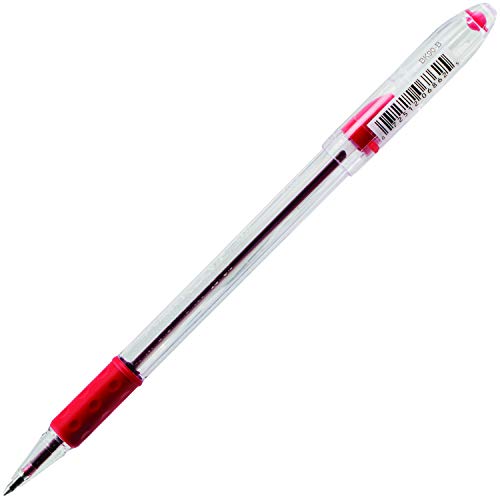 Pentel BK90B R.S.V.P. Stick Ballpoint Pen, .7mm, Trans Barrel, Red Ink (Pack of 12)