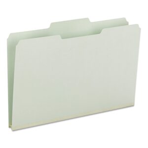 smead pressboard file folder, 1/3-cut tab, 1" expansion, legal size, gray/green, 25 per box (18230)