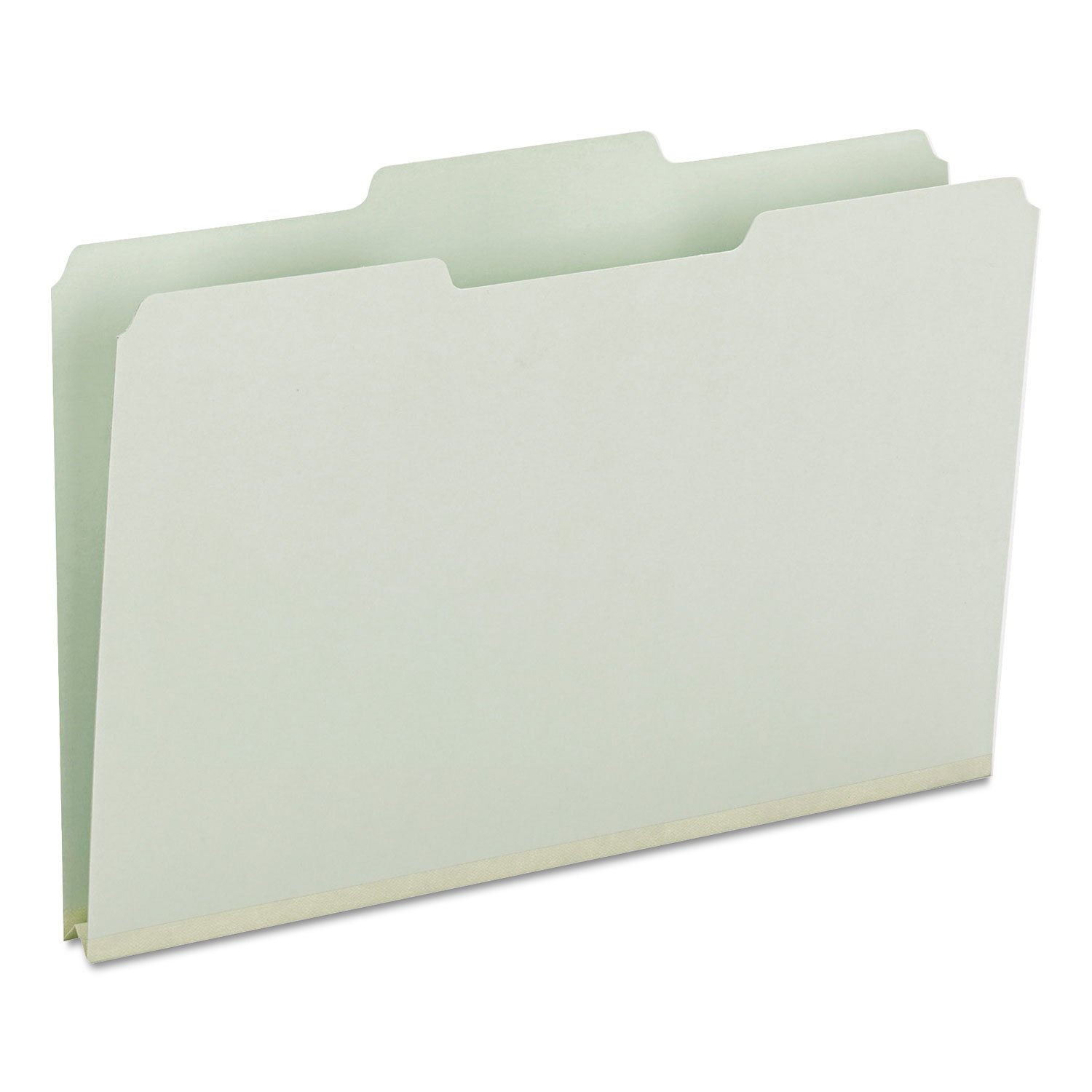 Smead Pressboard File Folder, 1/3-Cut Tab, 1" Expansion, Legal Size, Gray/Green, 25 per Box (18230)