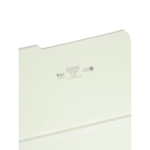 Smead Pressboard File Folder, 1/3-Cut Tab, 1" Expansion, Legal Size, Gray/Green, 25 per Box (18230)