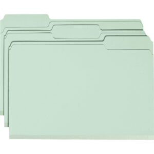 Smead Pressboard File Folder with SafeSHIELD® Fasteners, 2 Fasteners, 1/3-Cut Tab, 2" Expansion, Legal Size, Gray/Green, 25 per Box (19934)