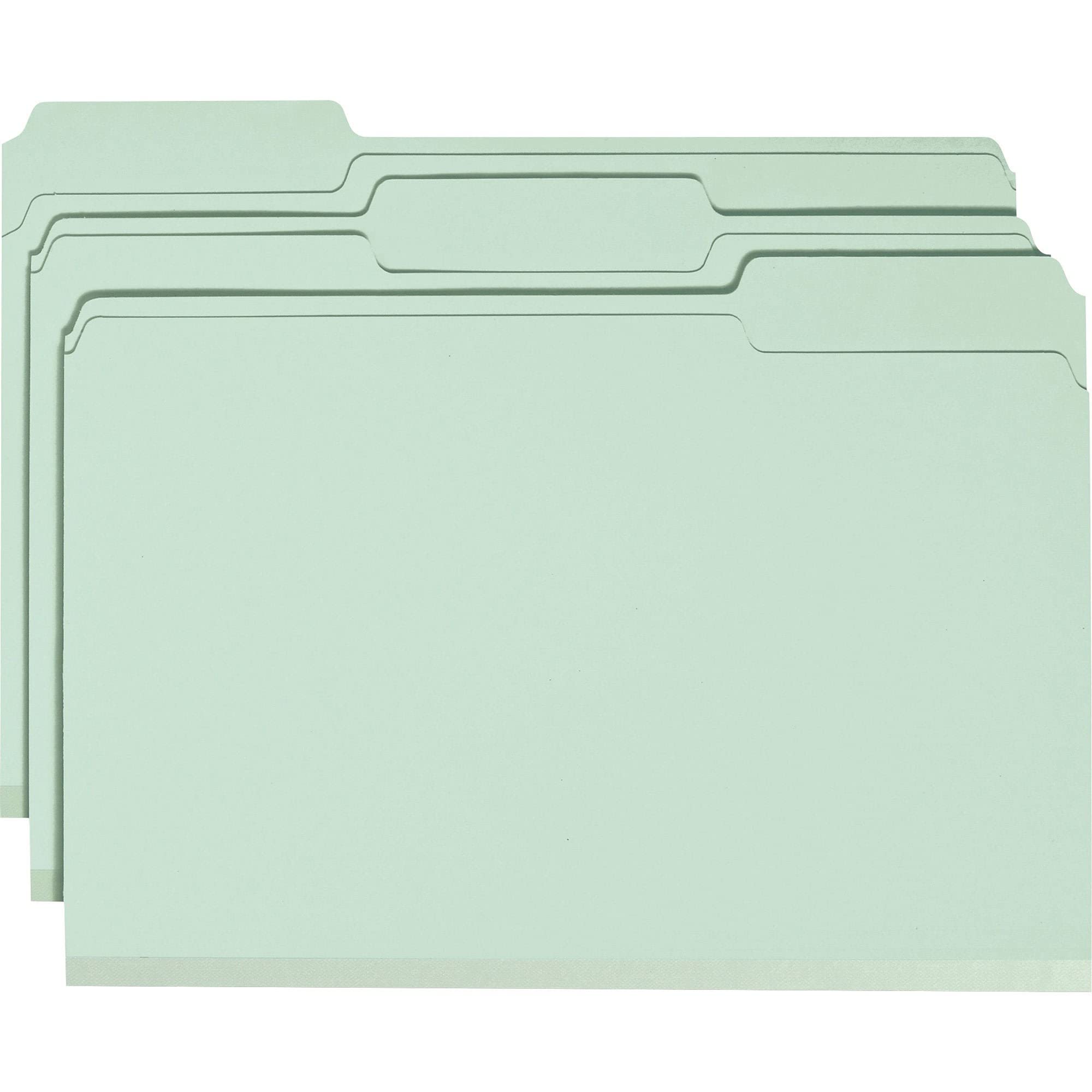 Smead Pressboard File Folder with SafeSHIELD® Fasteners, 2 Fasteners, 1/3-Cut Tab, 2" Expansion, Legal Size, Gray/Green, 25 per Box (19934)