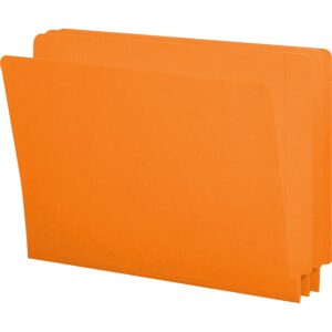 Smead End Tab File Folder, Shelf-Master Reinforced Straight-Cut Tab, Letter Size, Orange, 100 per Box (25510)