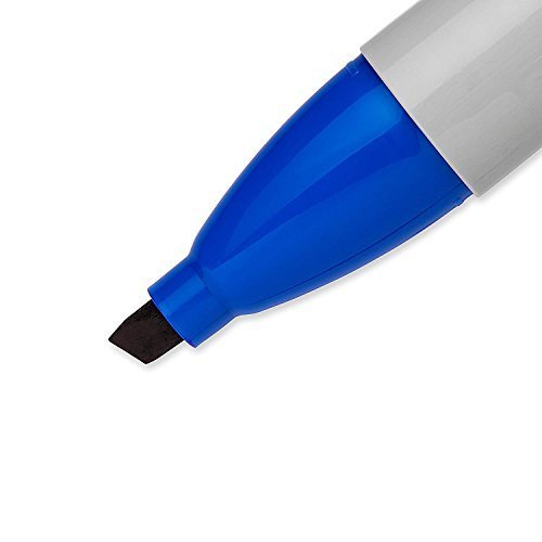 SHARPIE Permanent Markers, Broad, Chisel Tip, 12-Pack, Blue (38203)