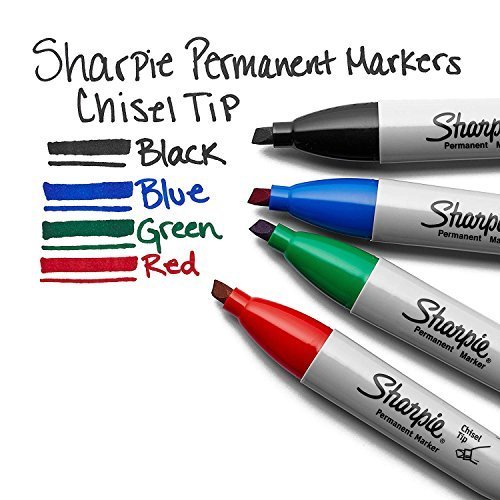 SHARPIE Permanent Markers, Broad, Chisel Tip, 12-Pack, Blue (38203)