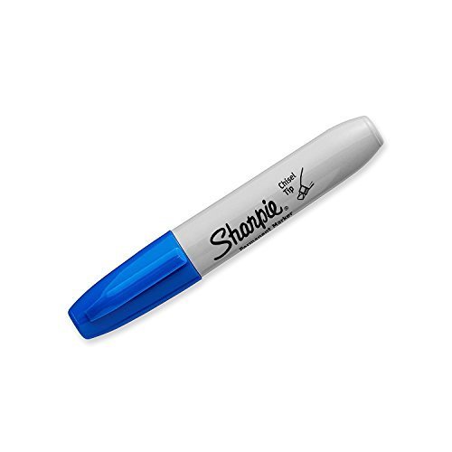 SHARPIE Permanent Markers, Broad, Chisel Tip, 12-Pack, Blue (38203)