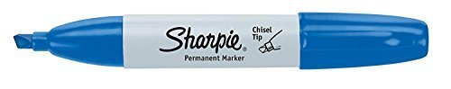 SHARPIE Permanent Markers, Broad, Chisel Tip, 12-Pack, Blue (38203)