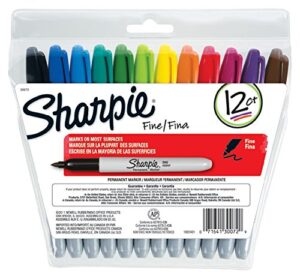 sharpie fine point permanent marker,assorted classic,12-count