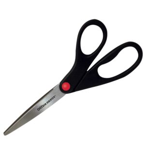 office depot economy-priced scissors, 8in. straight, black handles, pack of 2