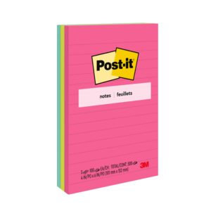 post-it® lined notes, cape town, 101 x 152 mm, 3/pack, 660-3an