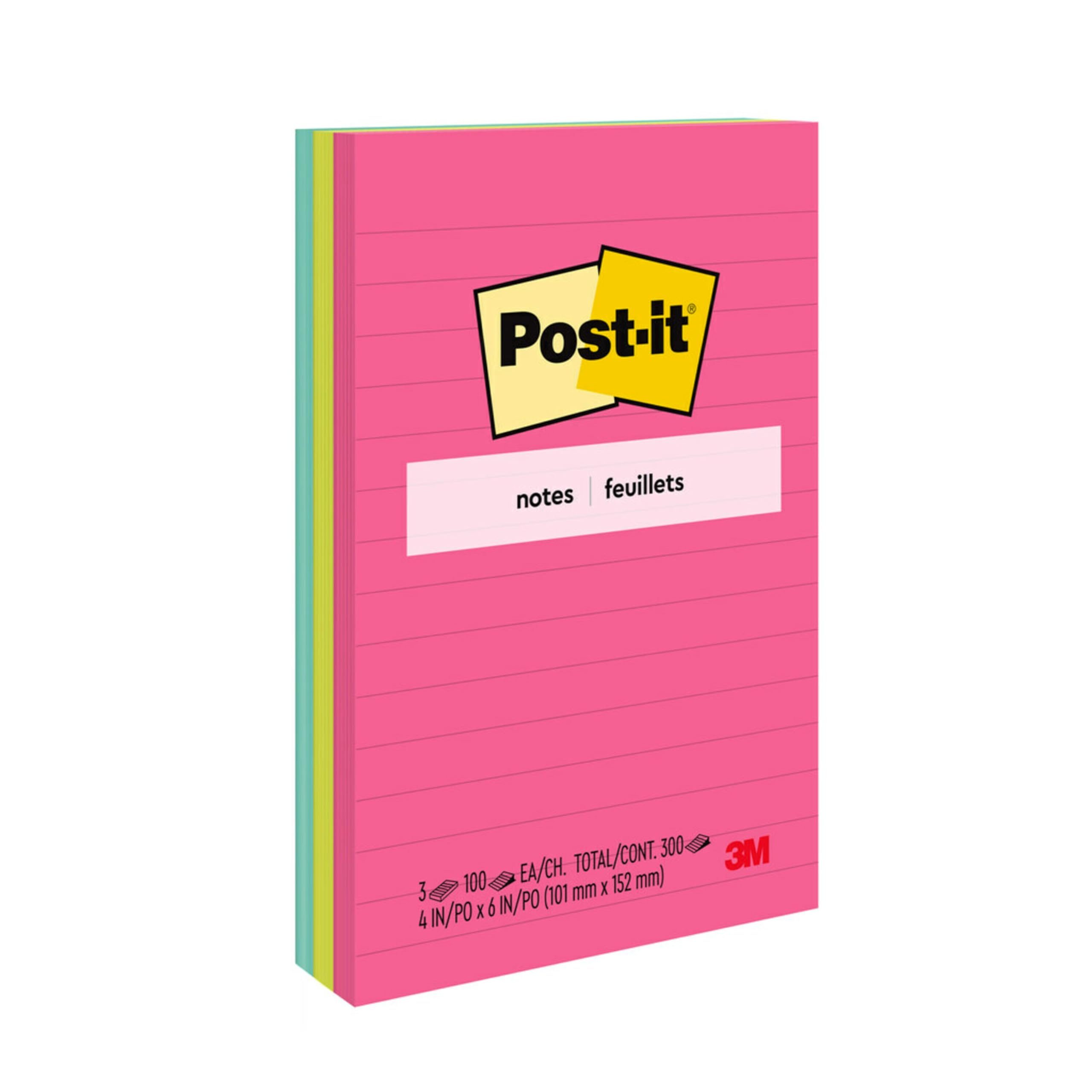 Post-it® Lined Notes, Cape Town, 101 x 152 mm, 3/Pack, 660-3AN