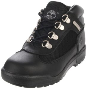 timberland euro hiker leather and fabric boot (toddler/little kid/big kid),black,3.5 m us big kid