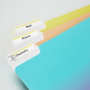 Avery TrueBlock File Folder Labels, 2/3" x 3-7/16", 1,500 Printable Labels, White/Yellow, Permanent (5966)