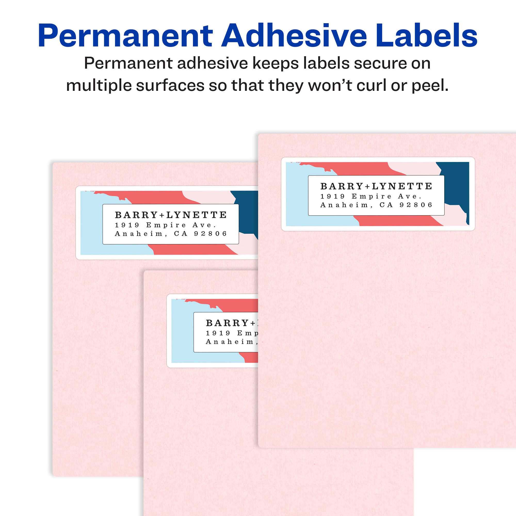 Avery Printable Shipping Labels with Sure Feed, 3" x 3.75", White, 150 Blank Mailing Labels (6874)