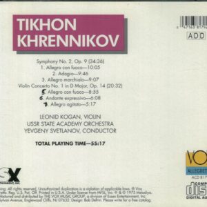 Khrennikov: Symphony No. 2, Op. 9 / Violin Concerto No. 1 in D, Op. 14