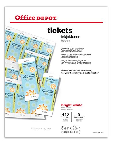 Office Depot(R) Laser/Inkjet Tickets, Pack Of 440 Tickets