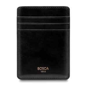 Bosca Men's Wallet, Old Leather Front Pocket Wallet with RFID Blocking, Amber