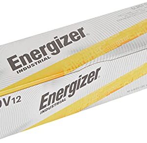 Energizer Industrial 9 Volt Batteries, Alkaline 9v Battery (12 Count)