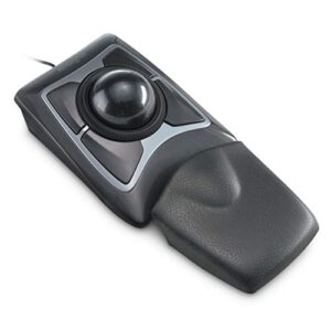 kensington expert trackball mouse (k64325), black silver, 5"w x 5-3/4"d x 2-1/2"h