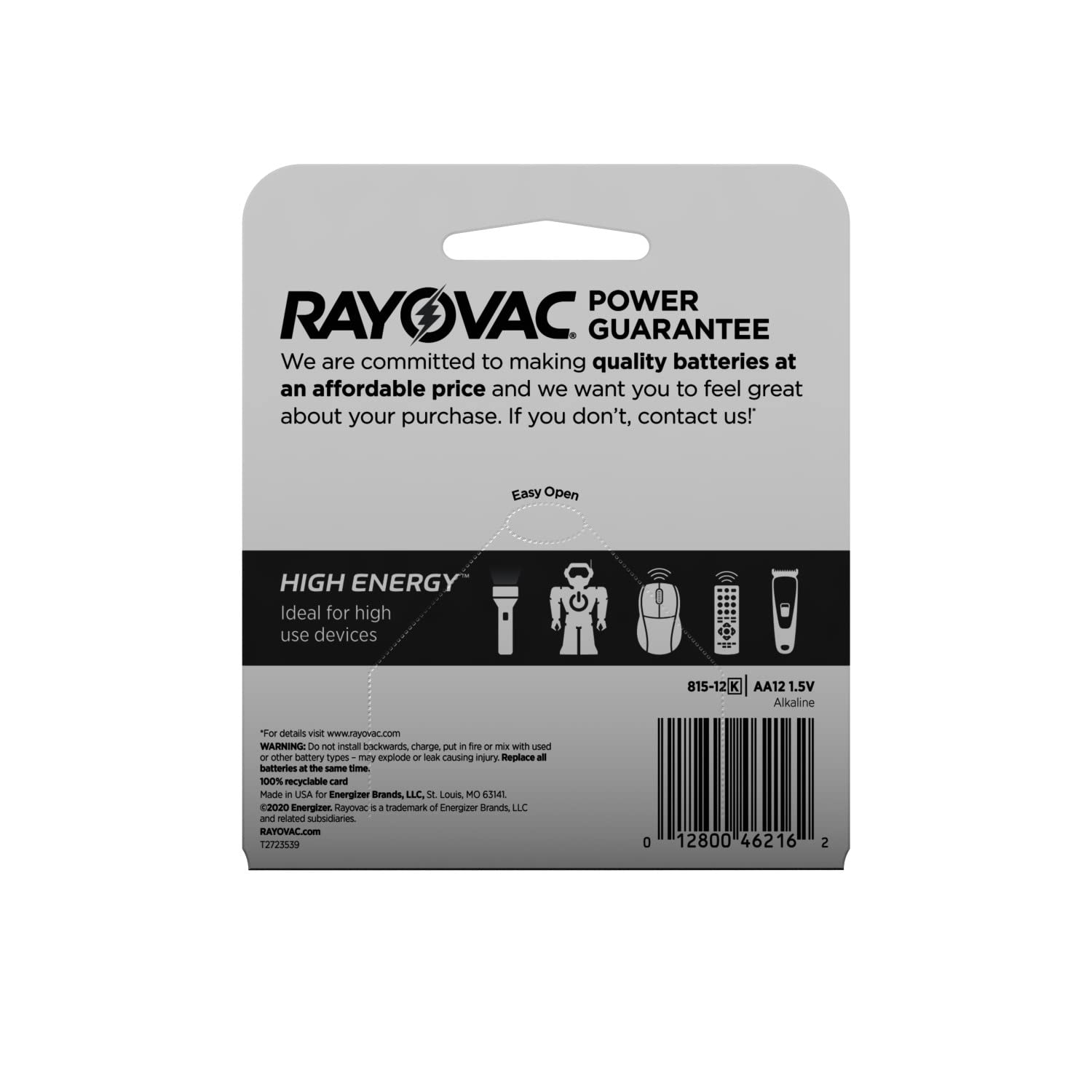 Rayovac AA Batteries, Double A Battery Alkaline, 12 Count