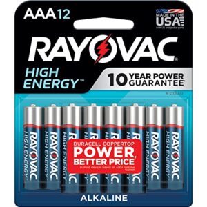 rayovac aaa batteries, triple a battery alkaline, 12 count