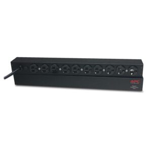 apc rack mount pdu, basic 100v-120v/15a, (10) outlets, 1u horizontal rackmount (ap9562)