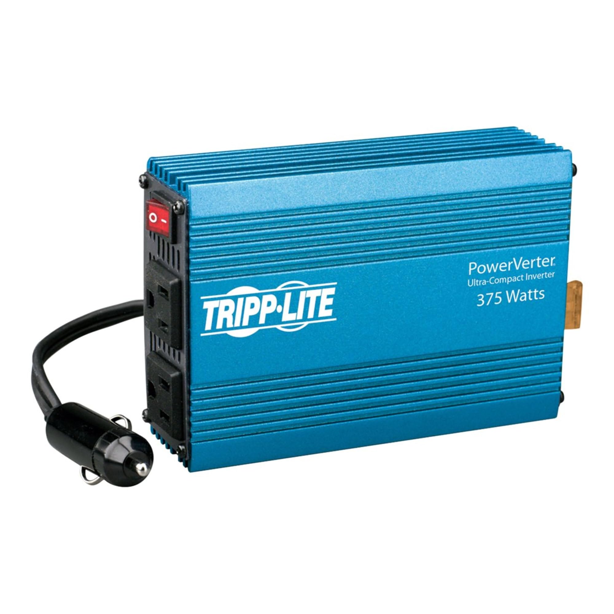 Tripp Lite 375W Car Power Inverter with 2 Outlets, Auto Inverter, Ultra Compact (PV375) Blue