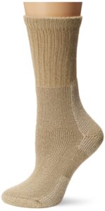 thorlos women's kx hiking thick padded crew sock, khaki, large