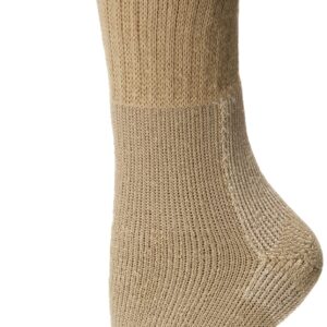 Thorlos Women's KX Hiking Thick Padded Crew Sock, Khaki, Large