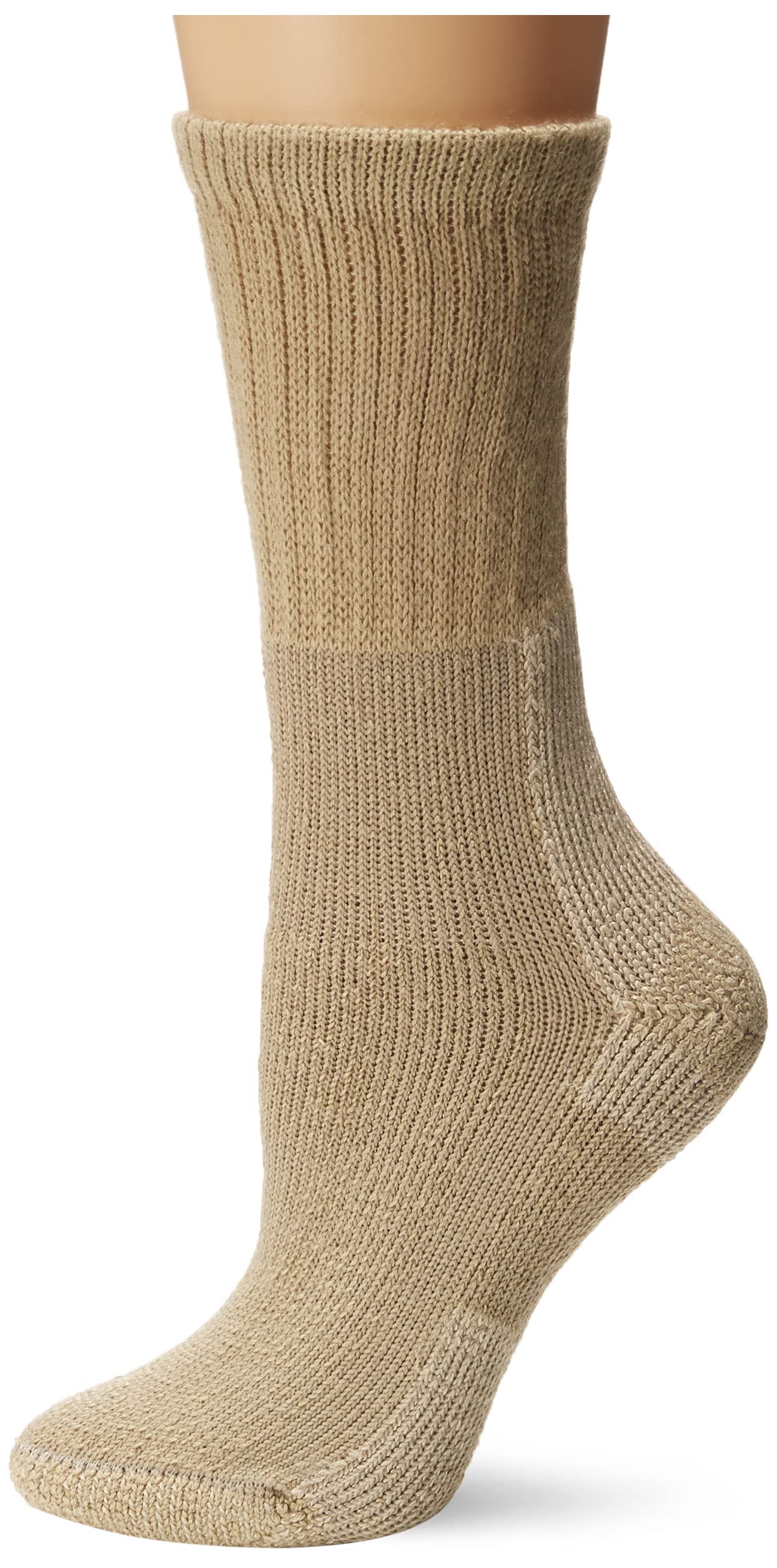 Thorlos Women's KX Hiking Thick Padded Crew Sock, Khaki, Large