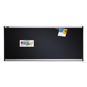 quartet bulletin board, foam, 4' x 3', embossed, hi-density fiberboard, aluminum frame, black (b344a)