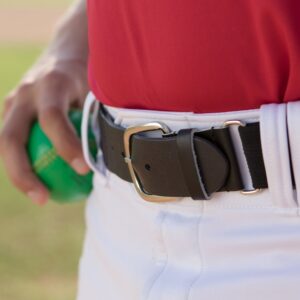 Champion Sports Baseball/Softball Uniform Belt - Comfort Stretch Fit Uniform Belt - Durable Syntex Tab - Youth: 18"-32" - Black