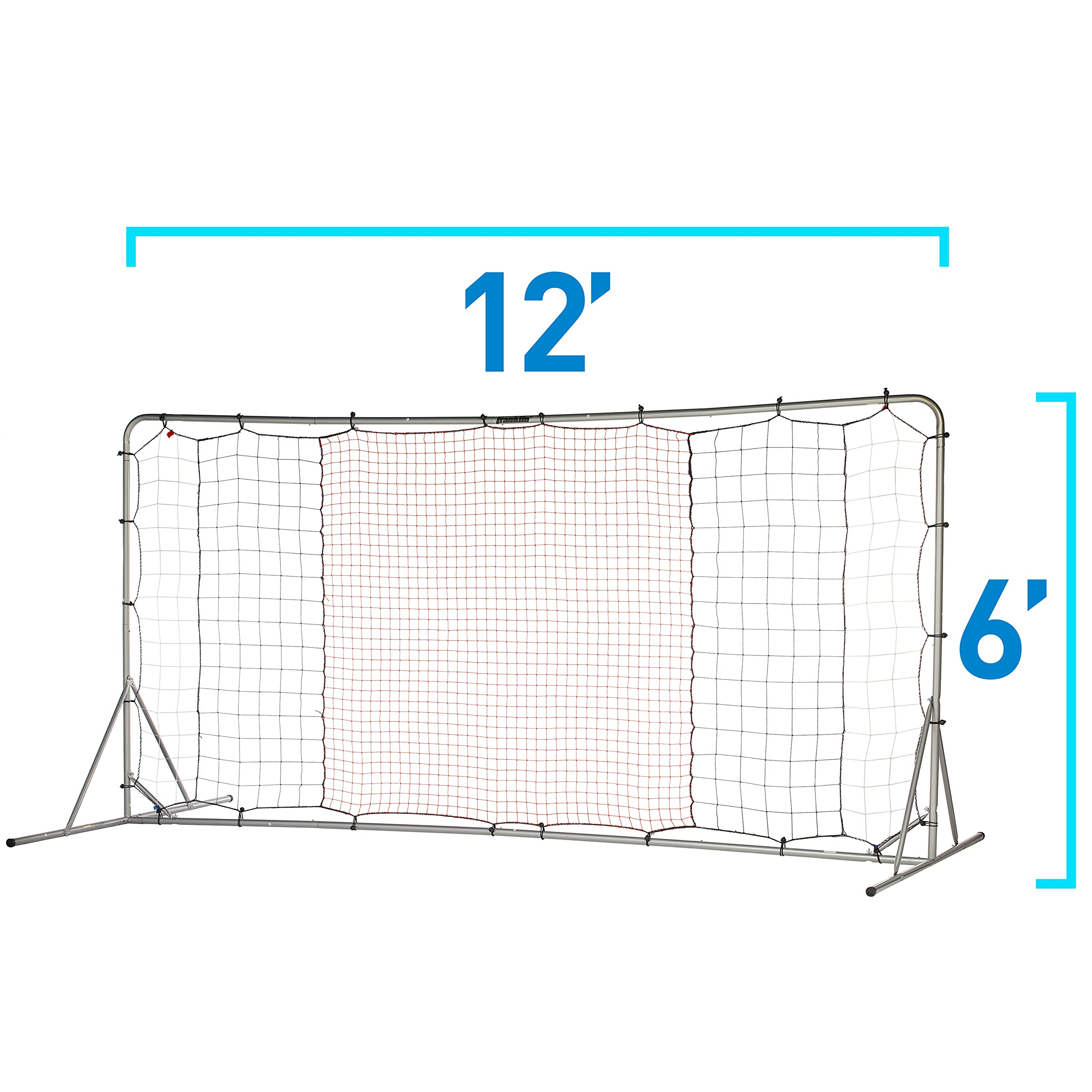 Franklin Sports Soccer Rebounder - Tournament Steel Soccer Rebounding Net - Perfect For Backyard Soccer Practice and Soccer Training - 12'x6' Soccer Bounce Back Rebounder - Silver