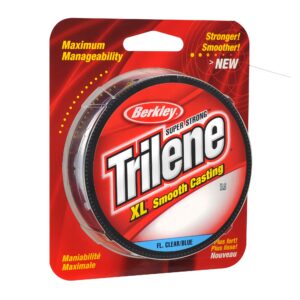 berkley trilene® xl®, fluorescent clear/blue, 4lb | 1.8kg, 110yd | 100m monofilament fishing line, suitable for freshwater environments