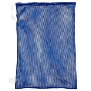 champion sports mesh sports equipment bag, blue, 24x36 inches - multipurpose, nylon drawstring bag with lock and id tag for balls, beach, laundry