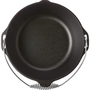 Lodge 7 Quart Pre-Seasoned Cast Iron Dutch Oven with Lid - Wire Bail Handle for Easy Transfer from Cooking Surface to Table - Use in the Oven, on the Stove, on the Grill or over the Campfire - Black