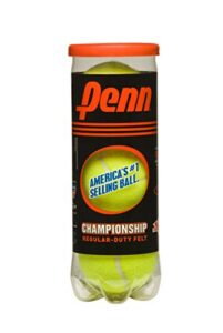 penn championship- regular duty felt pressurized tennis balls - 1 can, 3 balls