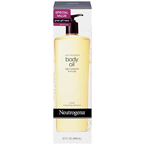 Neutrogena Lightweight Body Oil for Dry Skin, Sheer Moisturizer in Light Sesame Formula, 32 fl. oz