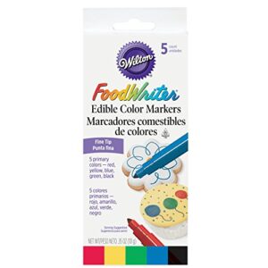 Wilton FoodWriter Color Fine-Tip Edible Markers, 5-Piece