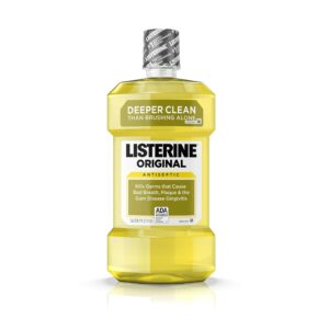 listerine original oral care antiseptic mouthwash with germ-killing formula to fight bad breath, plaque and gingivitis, 50.7 fl oz