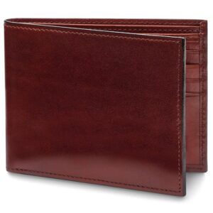 bosca men's wallet, old leather 8-pocket rfid wallet for men, dark brown