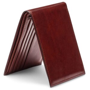 Bosca Men's Wallet, Old Leather 8-Pocket RFID Wallet for Men, Dark Brown