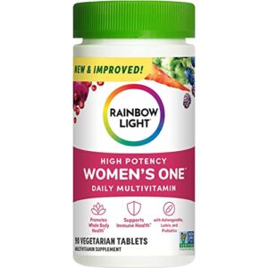 rainbow light multivitamin for women, vitamin c, d & zinc, probiotics, women’s one multivitamin provides high potency immune support, non-gmo, vegetarian, 90 tablets