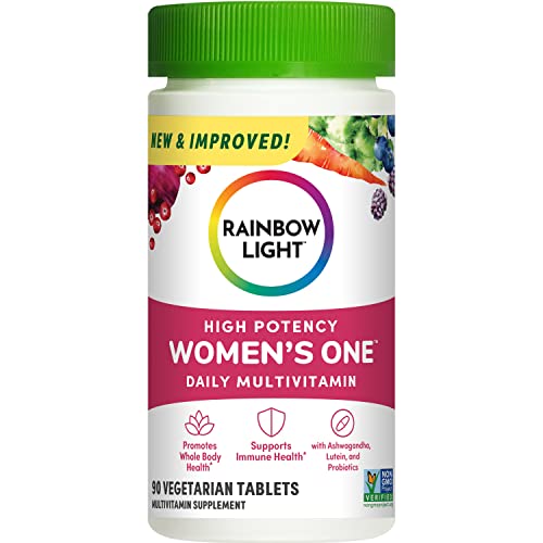 Rainbow Light Multivitamin for Women, Vitamin C, D & Zinc, Probiotics, Women’s One Multivitamin Provides High Potency Immune Support, Non-GMO, Vegetarian, 90 Tablets