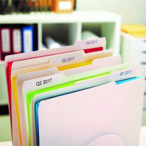 DYMO LW File Folder Labels for LabelWriter for Label Printers, White, 9/16'' x 3-7/16'', 2 rolls of 130 (30576)