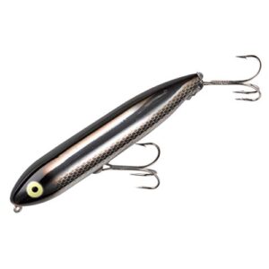 heddon zara spook topwater fishing lure - legendary walk-the-dog lure, black shiner, zara spook (3/4 oz)