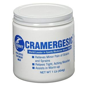 cramergesic mild warmth analgesic for relief from muscle soreness, aches, joint & arthritis pain, penetrating pain relief cream soothes tight muscles before & after workout, exercise, or fitness